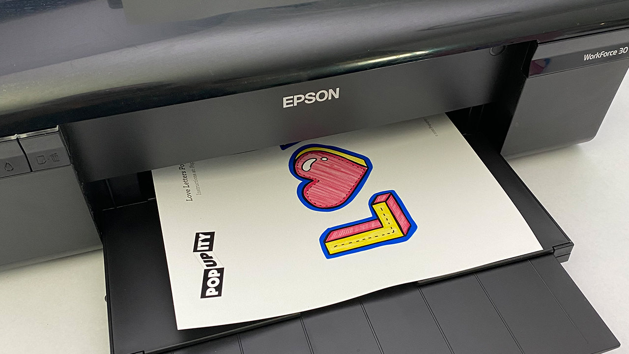 Love Letters DIY Pop-Up Card Template | Popupity