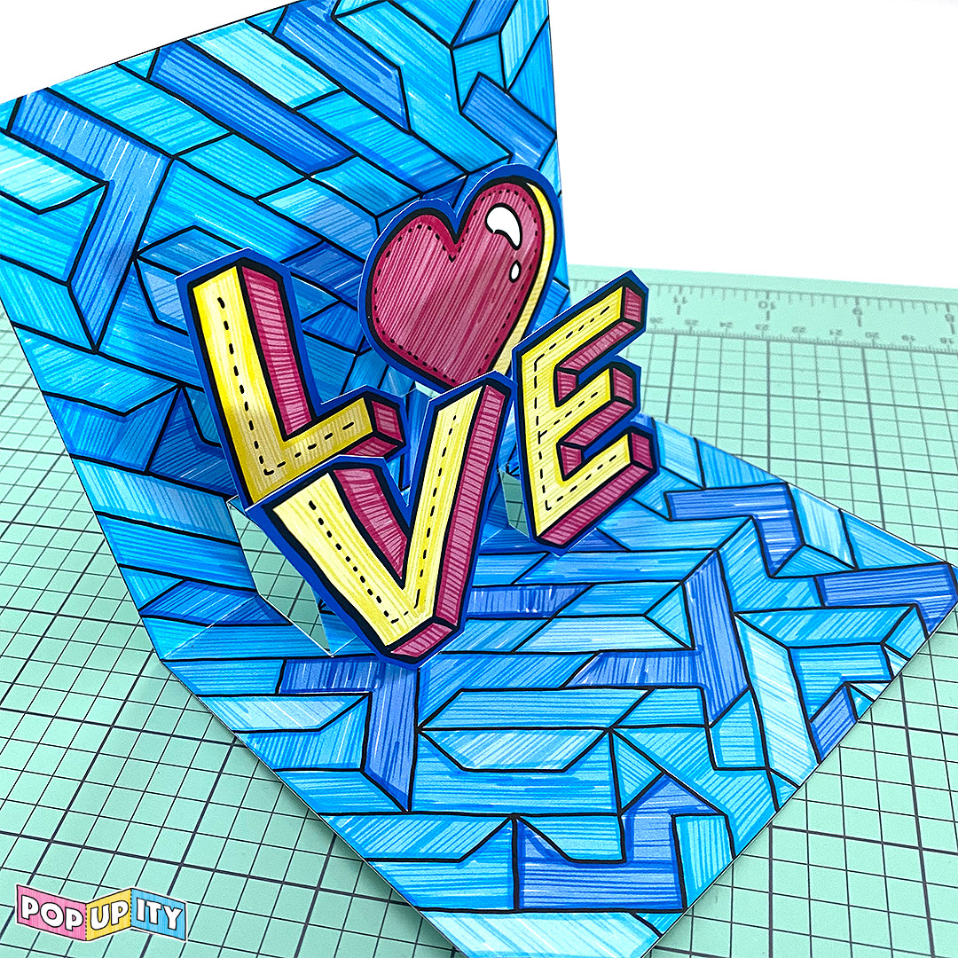 Love Letters DIY Pop-Up Card Template | Popupity